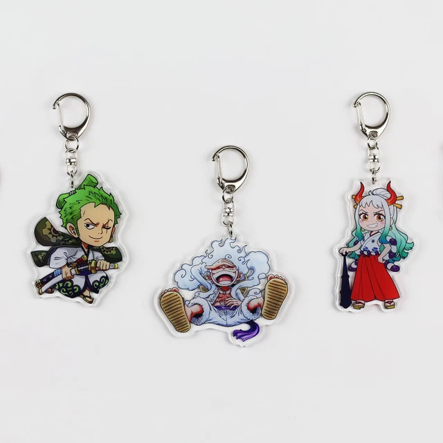 KEYCHAIN ONE PIECE LUFFY GEAR 5 NIKA GOD & YAMATO & ZORO Anime Acrylic ...