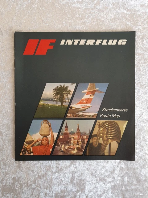 INTERFLUG - STRECKENKARTE, Route Map, DDR, Original EUR 23,00 - PicClick DE