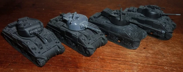 4 X 15MM scale plastic WW2 British Sherman Tanks unpainted FoW #2 £14. ...
