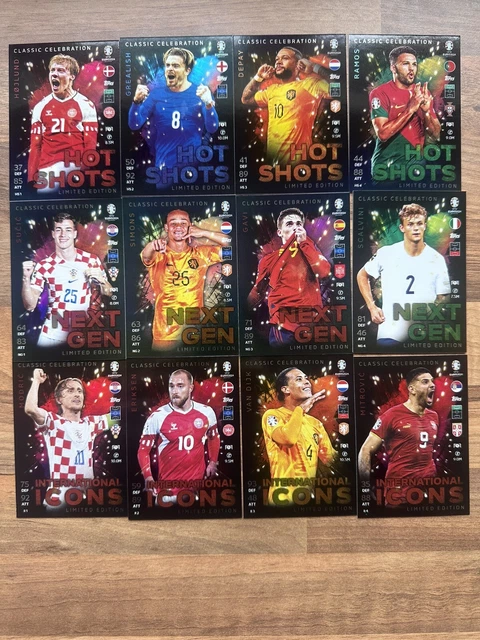 TOPPS MATCH ATTAX UEFA Euro 2024 Germany all 12 Mega Tin Cards Complete ...