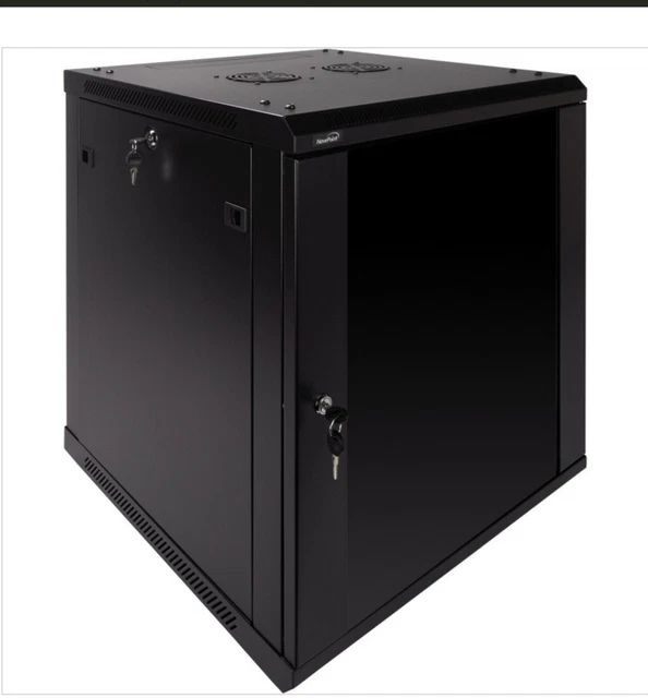 12U WALL MOUNT Network Server 600mm Depth Cabinet Rack Enclosure Glass ...