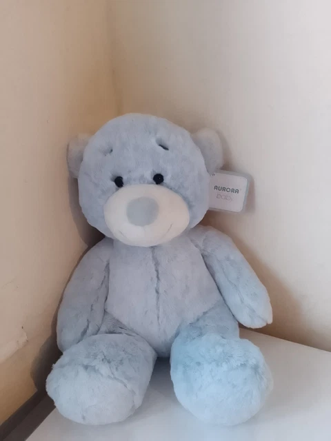 AURORA BABY 13& Two Tone blue Soft Plush Bonnie Teddy Bear cuddly toy ...