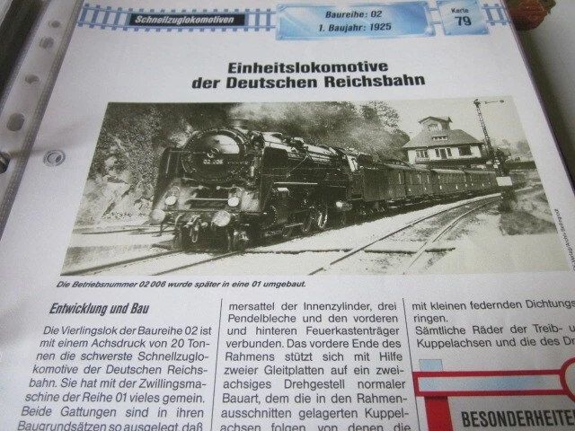 DEUTSCHE DAMPFLOK MIT Risszeichnung S79 BR 02 DREG EInheitslok EUR 4,49 ...