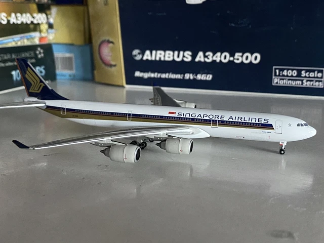 PHOENIX MODELS SINGAPORE Airlines Airbus A340-500 1:400 9V-SGD PH410428 ...