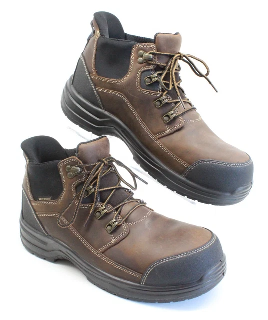 ORTHOFEET MEN'S 10 US Hands Free Safety Composite Toe Brown Work Boots ...