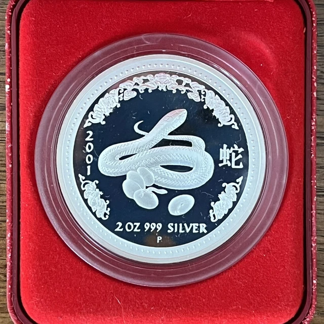 2001 LUNAR YEAR of the Snake 2oz Silver Proof Coin - Perth Mint Series ...