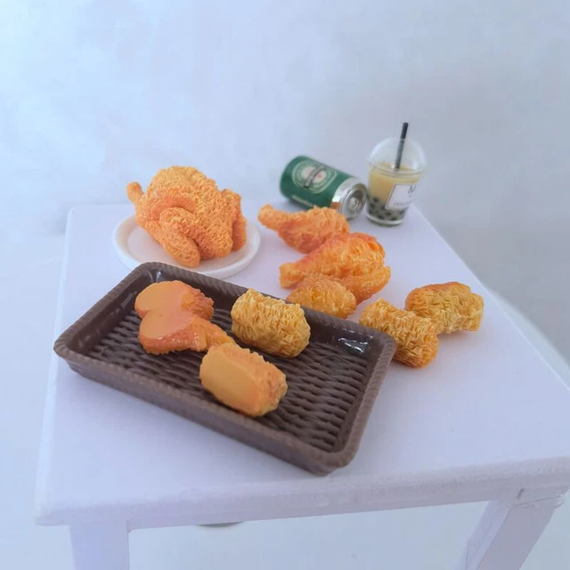 1SET MINI SIMULATION Fried Chicken Miniatures Food Model Food Ornament ...