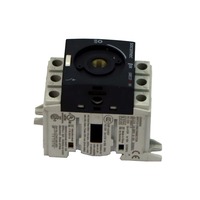 CIRCUIT BREAKER SOCOMEC Sirco M16 Load Break Switch 16A DIN Rail 3 Pole ...