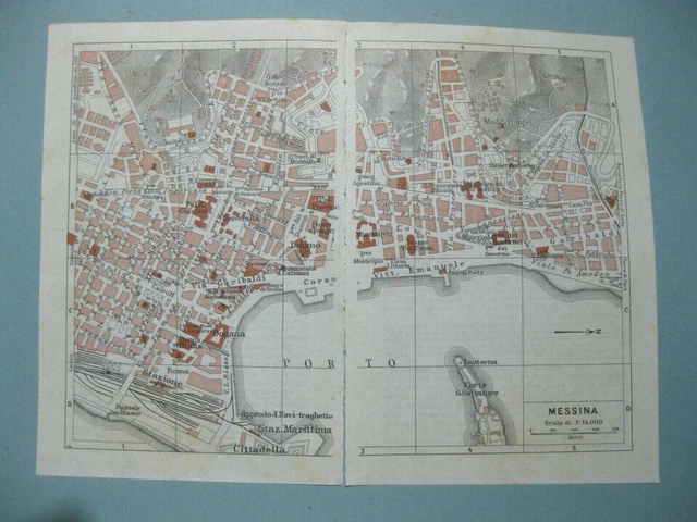 ANTIQUE ROAD MAP City Map Of Messina 1940 £5.13 - PicClick UK