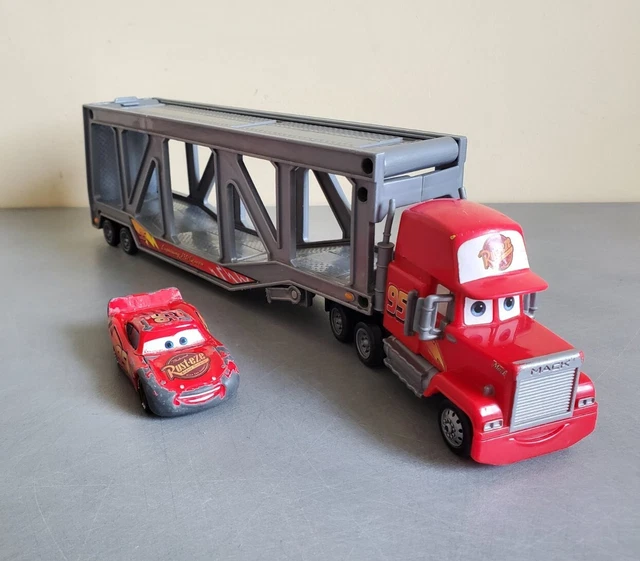 DISNEY CARS CAMION Mack Transporteur + Flash McQueen Métal 1/55 – Très ...