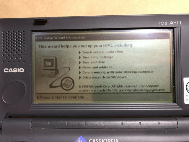 VINTAGE RARE CASIO Cassiopeia 4MB A-11A Windows CE 2.0 Retro 80s ...