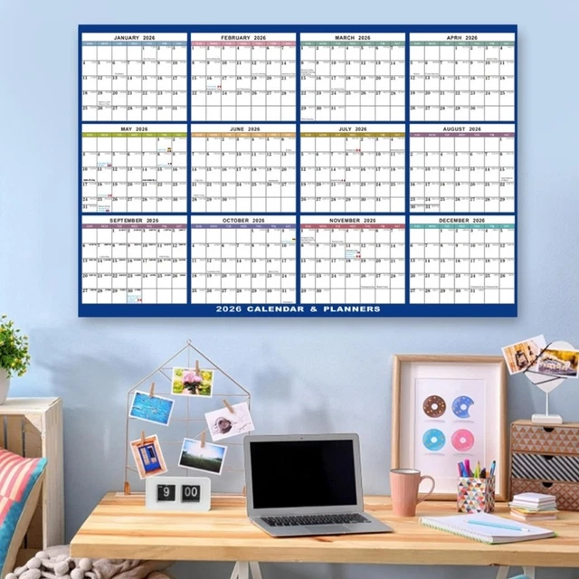 2026 FULL YEAR to View Calendar Erasable Wall Planner Home Organiser ...