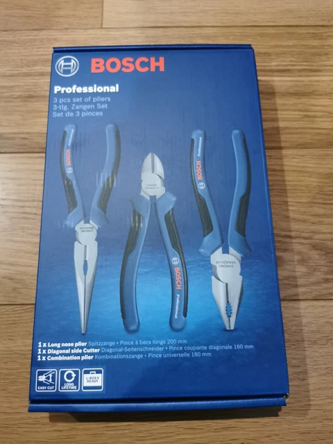 BOSCH PROFESSIONAL PLIER Set (Pliers, Long Nose Pliers, Cutters) L-Boxx ...