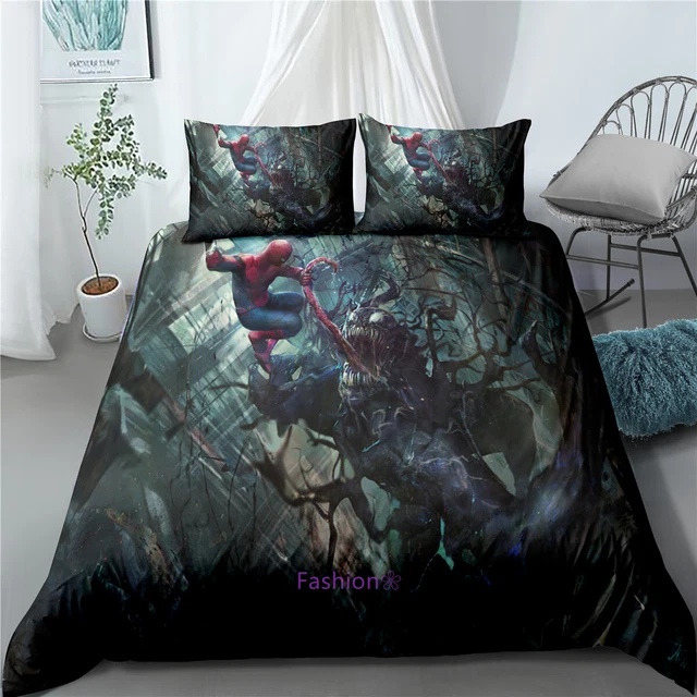 VENOM SPIDERMAN LINEN Doona/Quilt/Duvet Cover Set Single/Double/Queen ...