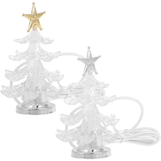 2 PCS USB Night Light RGB Flashing Glowing Tree Lamp Decorative Bedside ...