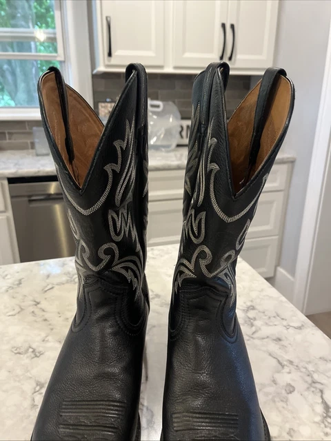 ARIAT LEGEND BLACK Deertan Leather Square Toe Cowboy Boots #35705 Men's ...