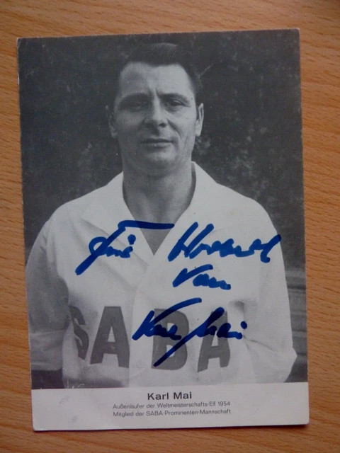 KARL MAI AUTOGRAMM Nationalspieler Weltmeister 1954 in Bern Original ...