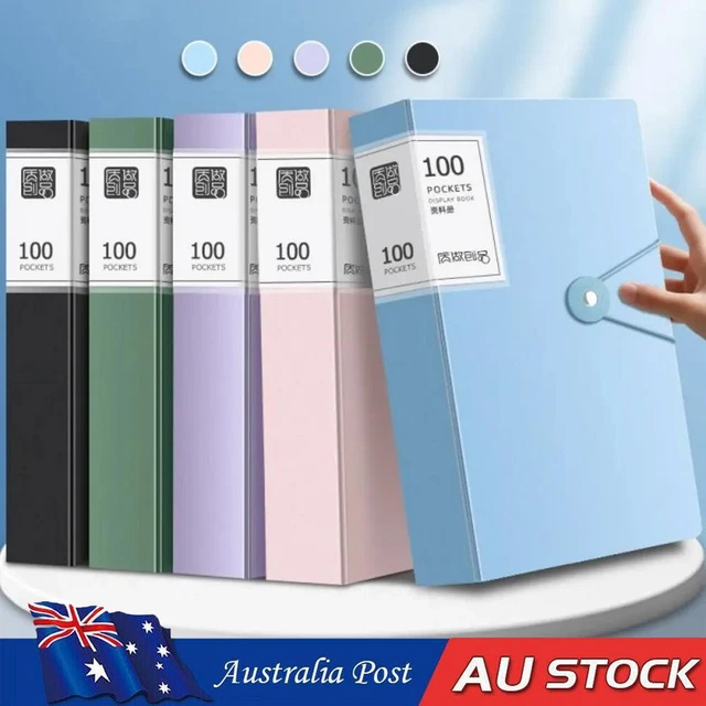 100 POCKETS A4 File Folder Document Storage Display Book Organiser ...