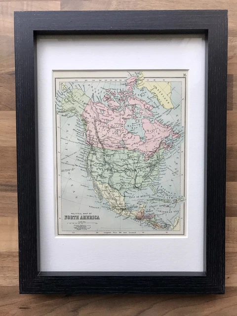 ORIGINAL VINTAGE MAP - Political Map United States - 1900 - Mounted And ...