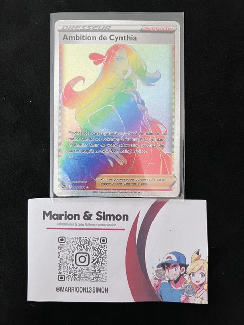 CARTE POKÉMON AMBITION de Cynthia 178/172 Rainbow EB09 Stars ...