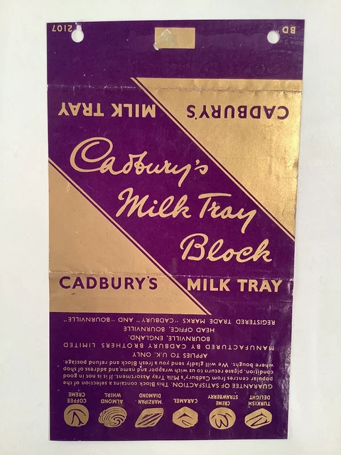CADBURY’S MILK TRAY Block 1940’s-1970’s Chocolate Bar Wrappers ( 9 ) £ ...
