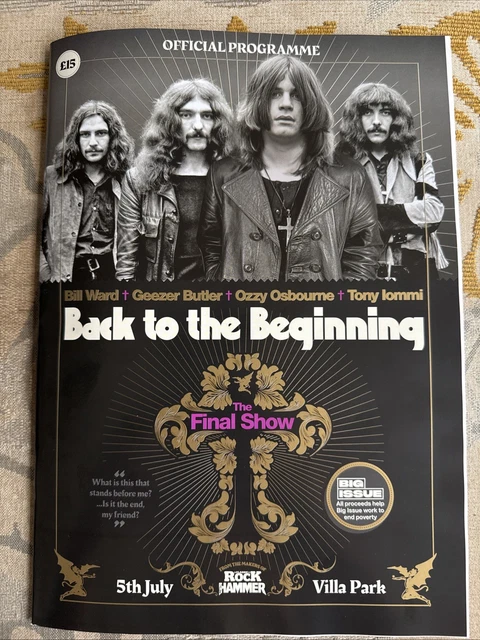 BLACK SABBATH BACK To The Beginning Official Programme Concert Guide £ ...