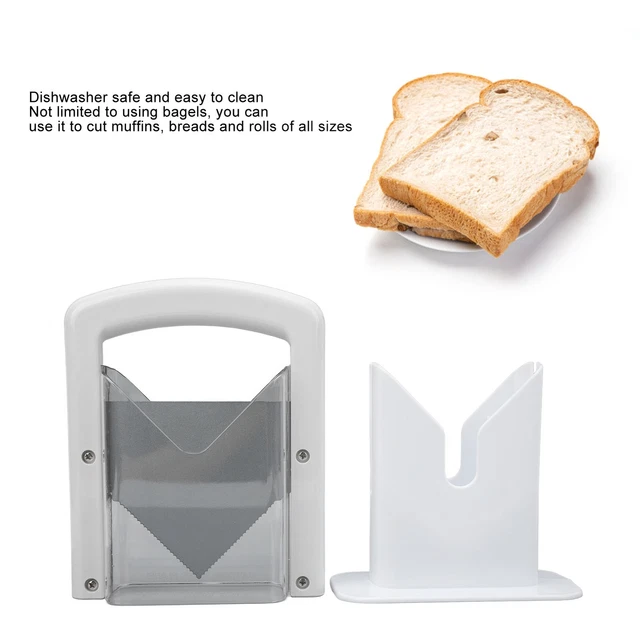 BAGEL CUTTER WHITE Plastic Manual Bread Slicing Machine With Safety ...