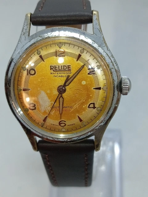 VINTAGE RELIDE WATERPROOF Incabloc Automatic 25 Jewel Swiss Made ...