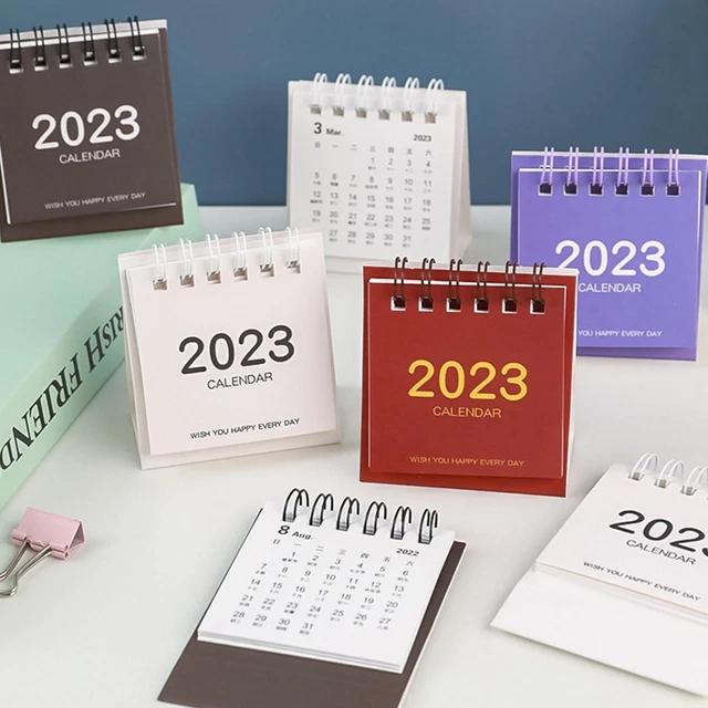 2022 2023 Mini Flip Desk Calendar Desktop Paper Stand Calendar Table