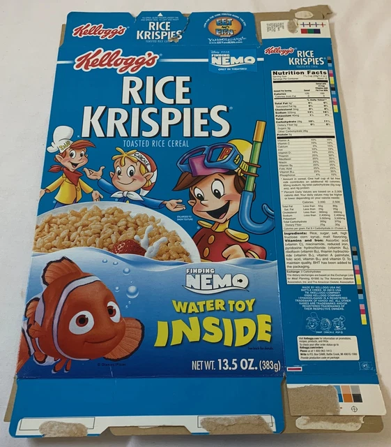 2002 KELLOGG'S RICE KRISPIES cereal box ~ Disney/Pixar Finding Nemo $14 ...