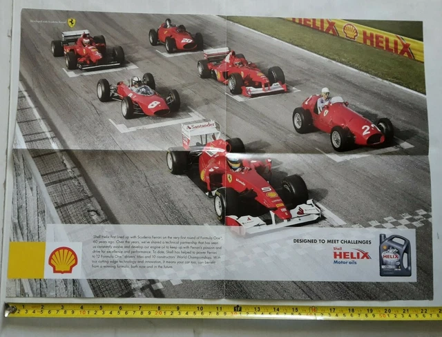 SHELL HELIX FERRARI POSTER / AFFICHE F1 (FORMULA 1) circa 2011 £6.99 ...