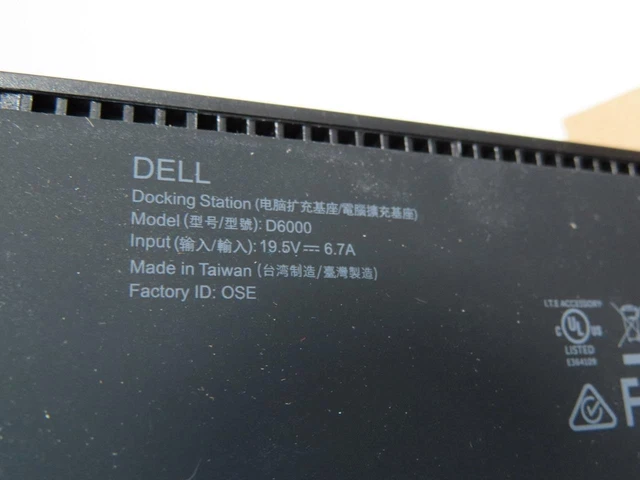 DELL D6000 M4R9V Usb-C 3.0 Uhd 4K Dock Station & 130W 063P9N Power ...