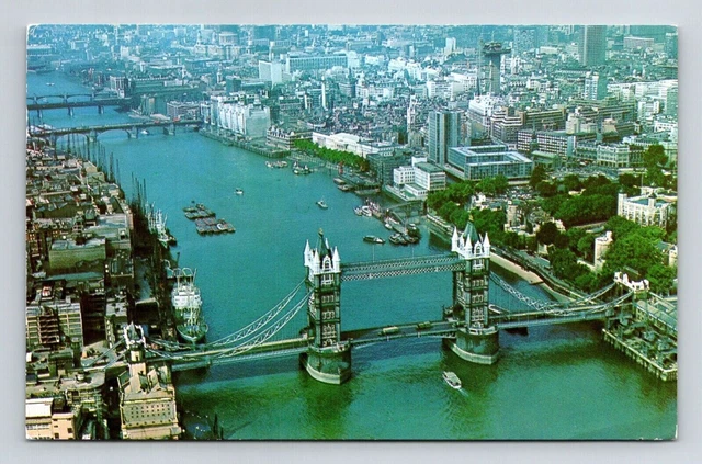 CARTOLINA AERIAL VIEW Tower Bridge City Londra Inghilterra PM ...