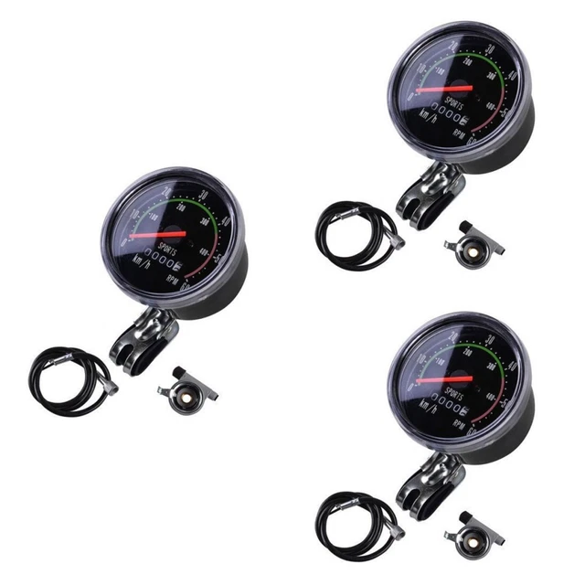 3PCS UNIVERSAL CIRCULAR Mechanical Code Table Cycling Speedometer Bike ...