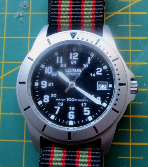 A LORUS/SEIKO MENS Stainless Steel Military Style Sports Quartz Watch ...