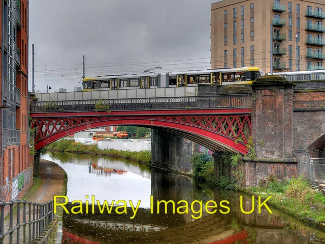 TRAM PHOTO - Metrolink Tram Crossing the Viaduct near Cornbrook c2017 ...