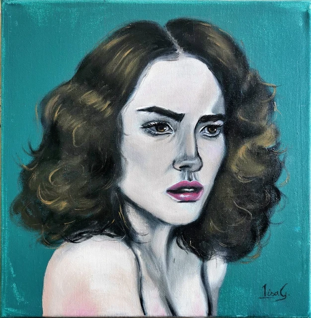 TABLEAU PEINTURE HUILE sur toile portrait 30*30 EUR 300,00 - PicClick FR