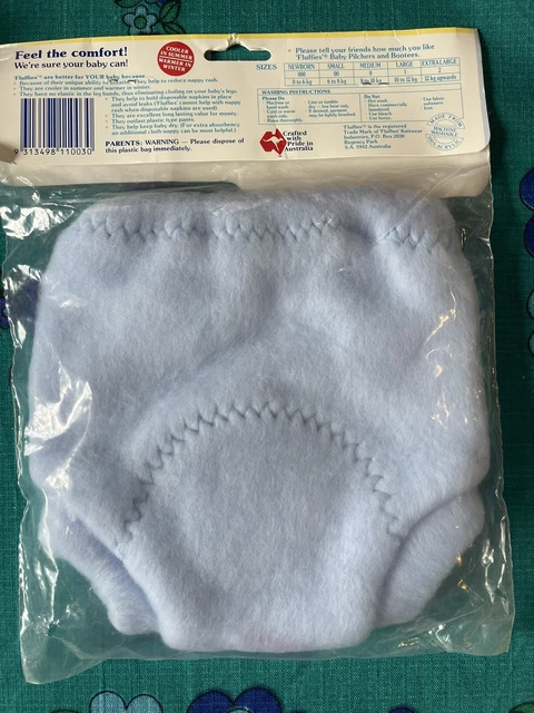 FLUFFIES VINTAGE BABY Pilchers Nappy Pants Small 00 NIP Blue $25.00 ...