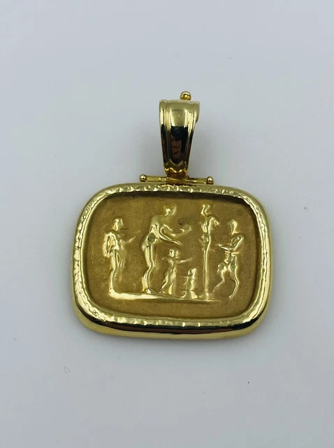 TAGLIAMONTE ITALIE 18K or Jaune Scène De Peuple Rehausseur Pendentif EUR 1.088,64 - PicClick FR
