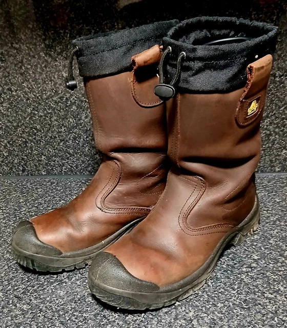 AMBLER SIZE 9 Men's Brown Rigger Boots Steel Toe Safety £37.08 ...