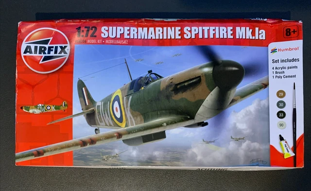 AIRFIX SUPERMARINE SPITFIRE Mk1a Starter Set 1:72 Aircraft Model Kit AA55100 £11.99 - PicClick UK