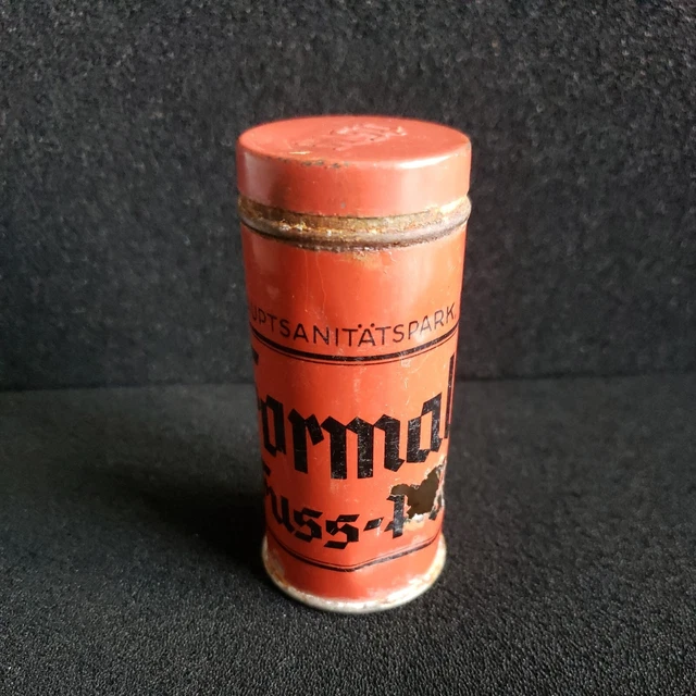 ALLEMAND WW2 BOITE de talc FORMALIN Fuss Puder German WWII 39-45 ...