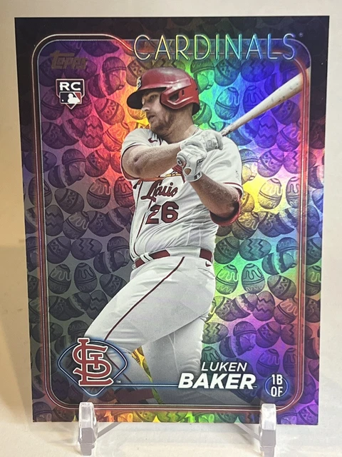 LUKEN BAKER ROOKIE Easter Egg Foil 2024 Topps Series 1 #207 St. Louis ...