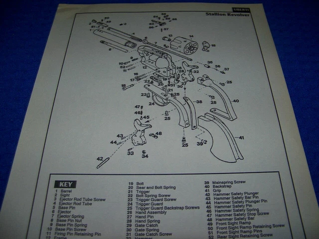UBERTI STALLION REVOLVER & Walker Revolver..legend/Exploded View (519Z ...