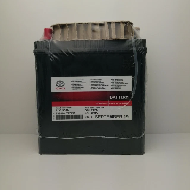 GENUINE TOYOTA YARIS Hybrid Touring 12V Battery 35Ah Auxiliary Battery S34B20R £174.99 - PicClick UK