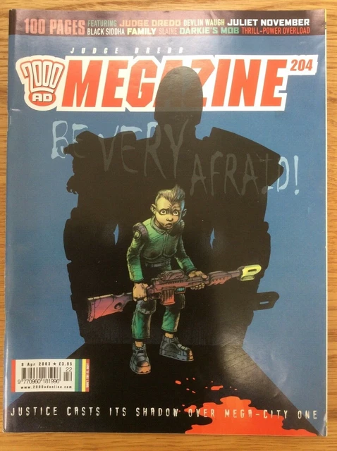 JUDGE DREDD MEGAZINE #204 8/4/03 Devlin Waugh, Black Siddha, Family ...