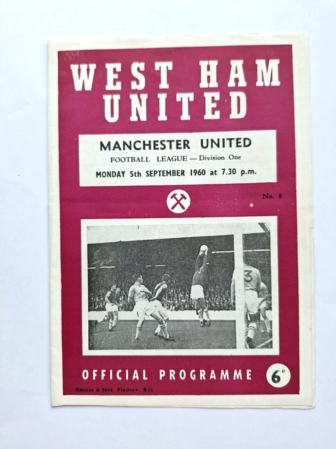 WEST HAM UNITED v Manchester United Season 1960-61 Football Programme £ ...