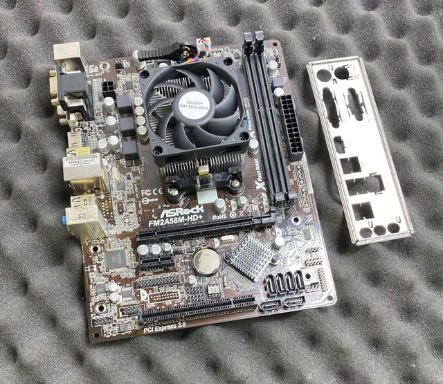 ASROCK FM2A58M-HD+ REV. G/A 1.03 AMD FM2+ Motherboard and I/O Back ...