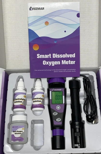 DISSOLVED OXYGEN METER Digital Oxygen Test Kit Analyzer DO Probe Tester ...