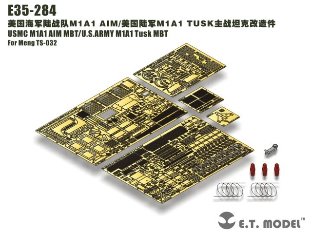 ET MODÈLE 1/35 E35-284 USMC M1A1 AIM MBT/U.S.ARMY M1A1 Tusk MBT pièce détaillée EUR 40,55 ...